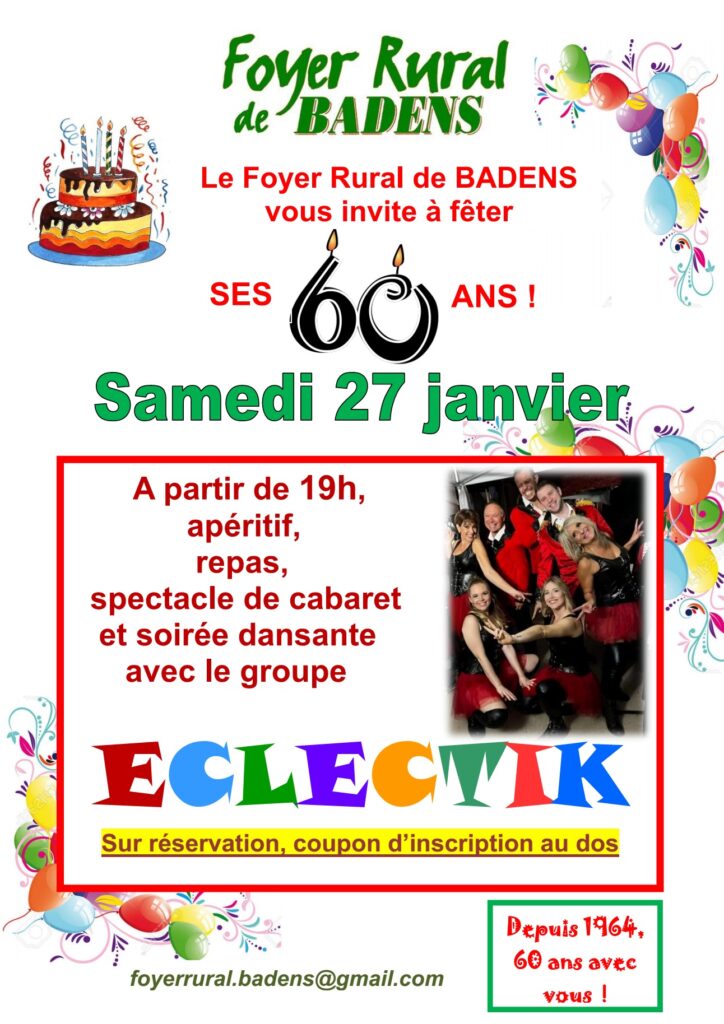 LES 60 ANS DU FOYER RURAL LE 27 JAN 2024 - BADENS